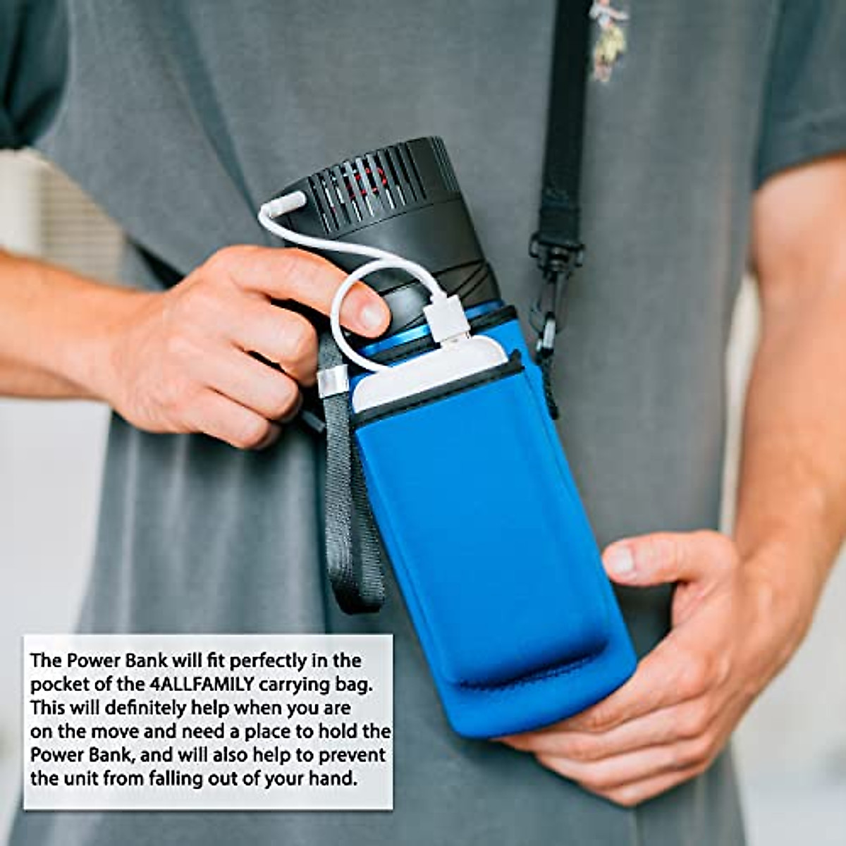 4ALLFAMILY 20000mah Portable POWERBANK | Engineered Specifically to fit USB Version Coolers Voyager and Explorer Medicine Cooler Travel Case | Compatible with Most Other Gadgets