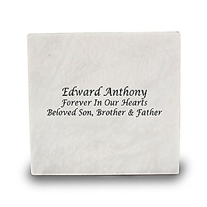 Taj Mahal Marble Memorial Urn for Display or Burial, Urn Vault - Large - Holds Up to 200 Cubic Inches of Ashes - Taj Mahal White Cremation Urn for Adult Ashes