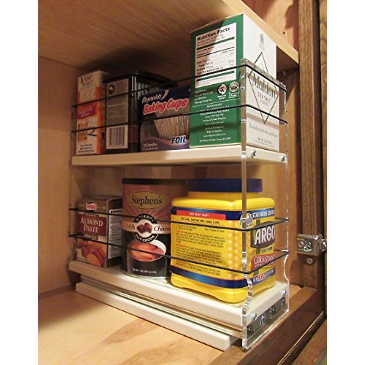 Vertical Spice - 4x2x11 DC - Storage Organizer Drawer with 2 Tiers - Heavy Duty - Size: 4.6" Width x 10.75" Height x 10.6" Depth - MADE IN USA