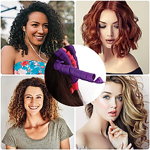 40pcs No Heat Hair Curlers Heatless Spiral Curlers with Styling Hooks 22inch/55cm Magic Hair Rollers No Heat Damage DIY Styling Kit for Women Kids Long Medium Hair