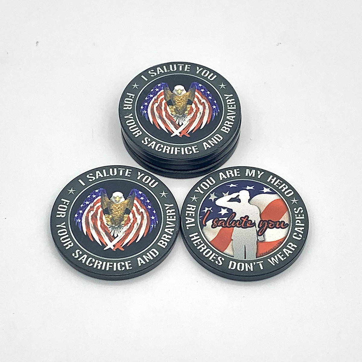 Nevada Jacks Military Veterans Token of Appreciation Coin Gift 5 Pack Ceramic Challenge Coins