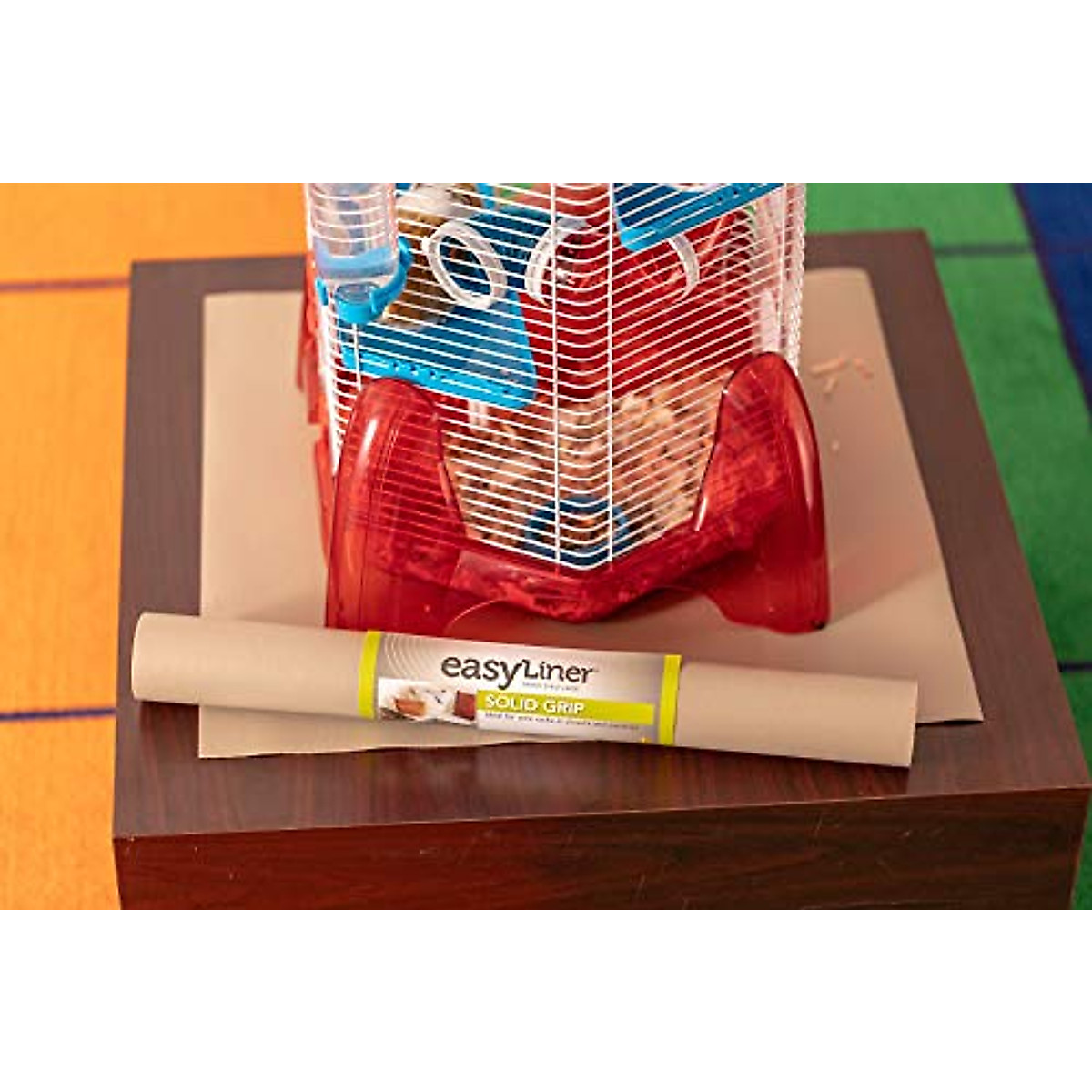 Duck Non-Adhesive Shelf Liner Solid Grip EasyLiner, 20-inch x 22 Feet, Taupe, 36 Sq Ft