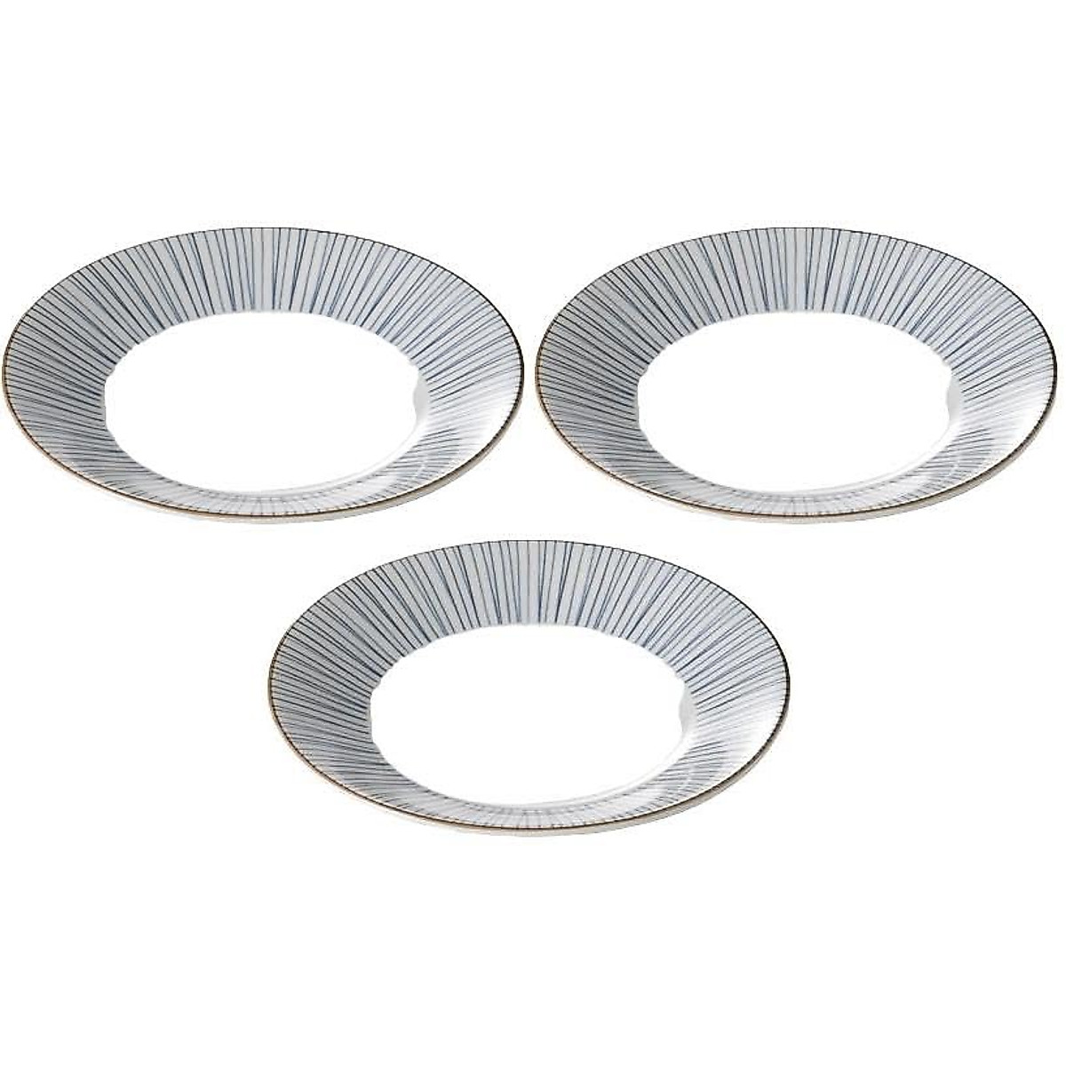 セトモノホンポ(Setomonohonpo) Set of 3, Kyoto Tokusa 5.0 Shallow Bowl [6.4 x 1.8 inches (16.2 x 4.6 cm)] | Serving Plate