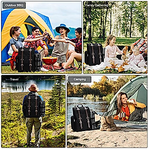 Picnic Backpack for 4 Person with Large Insulated Cooler Bag, Picnic Basket Set with Wine Pouch, Waterproof Picnic Blanket & Cutlery Set. Perfect for Beach, Camping, Party,Wedding Gift for Couple.
