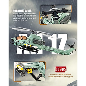 dOvOb Military AH-1Z Viper Helicopter Building Blocks Set, Army Plane Toys as Gift for Kids or Adult (597 Pieces)