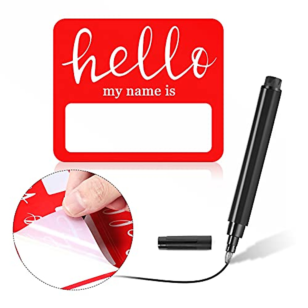 120 Name Tags with Marker for School, Office & Home Use