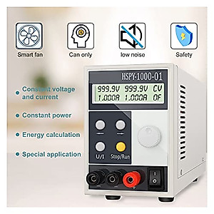 DC Power Supply, 1000V 0.1A 1A 4-Digits DC Lab Switching Power Supply Laboratory High Precision Adjustable 0.01V 0.001A Programmable Bench Source,Electroplating DIY(1000V 0.2A)