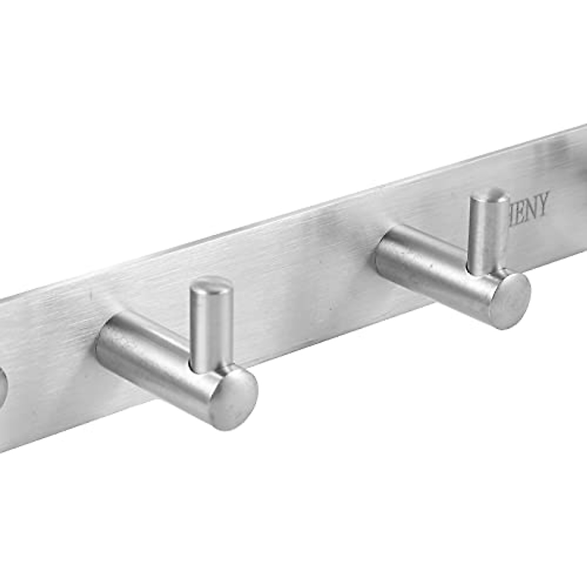 Towel Hook Hanger Wall Mounted - NHENY 16-Inch Coat＆Key Hook Rack with 6 Heavy Duty Hooks, Wall Hanger for Bedroom, Bathroom, Foyer, Hallway, Garage, Garden, Office, 304 Stainless Steel Brushed Nickel