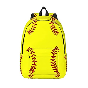 YOPIGOT Softball Canvas Backpack Softball Travel Backpack Softball Laptop Backpack For Men Women