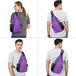 MOSISO Sling Backpack, Multipurpose Crossbody Shoulder Bag Travel Hiking Daypack, Ultra Violet, Medium