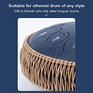 Jacksing Handpan Decoration Rattan Rope, Surround Decor Ring Handmade Braided Steel Tongue Drum Ropes for 13 Tone Drums