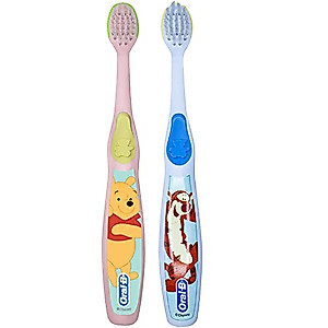 Oral-B Baby Manual Toothbrush, Pooh Characters, 0-3 Years Old, Extra Soft (Characters Vary) - Pack of 2