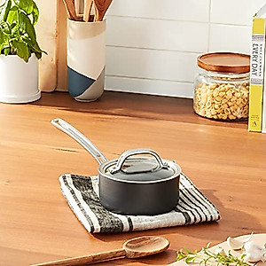 Viking Culinary Hard Anodized Nonstick Saucepan, 1 Quart, Includes Glass Lid, Oven and Dishwasher Safe, Works on Electronic, Ceramic, and Gas Cooktops