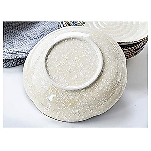 Dishes Plates Round Ceramic Floral Motifs Dinner Plate, Glazed Dessert, Salad, Pasta plate, 8 Inch Appetizer Plate, Set of 4 Piece. Home dining plate (Color : A)