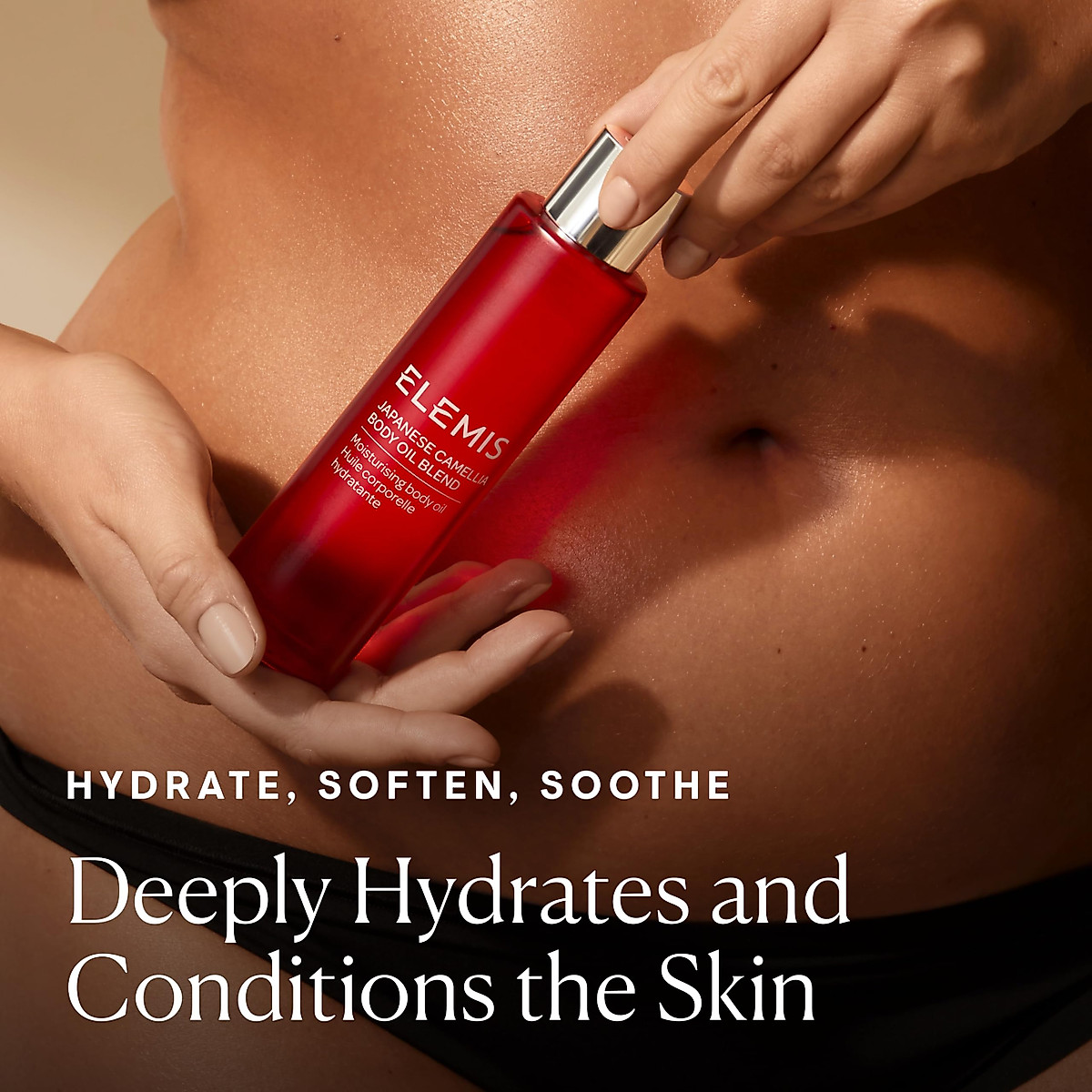 ELEMIS Japanese Camellia Body Oil Blend | Luxuriously Lightweight Body Oil Nourishes, Conditions, and Softens Pregnant and Postpartum Skin | 100 mL