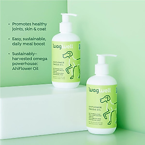 WagWell Allergy and Itch Chews & Ahiflower Omega Oil Bundle - Skin, Coat, Hip and Joint Supplement for Dogs - Itch Relief