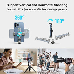 SmallRig Multifunctional Universal Cell Phone Mount Adapter, Phone Tripod Mount with Cold Shoe, Phone Holder for iPhone 15 14 13 12 11, Fits for Tripod Monopod Phone Cage Camera cage-3559