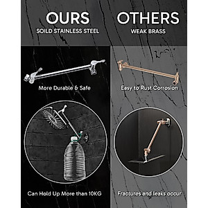 Veken Rain Shower Head, 11.8 Inch Large Rectangular Rainfall Showerhead, Adjustable Stainless Steel 11 inch Extension Arm, Detachable Waterfall Rain Fall Showerheads with Anti-Clog Nozzles, Chrome