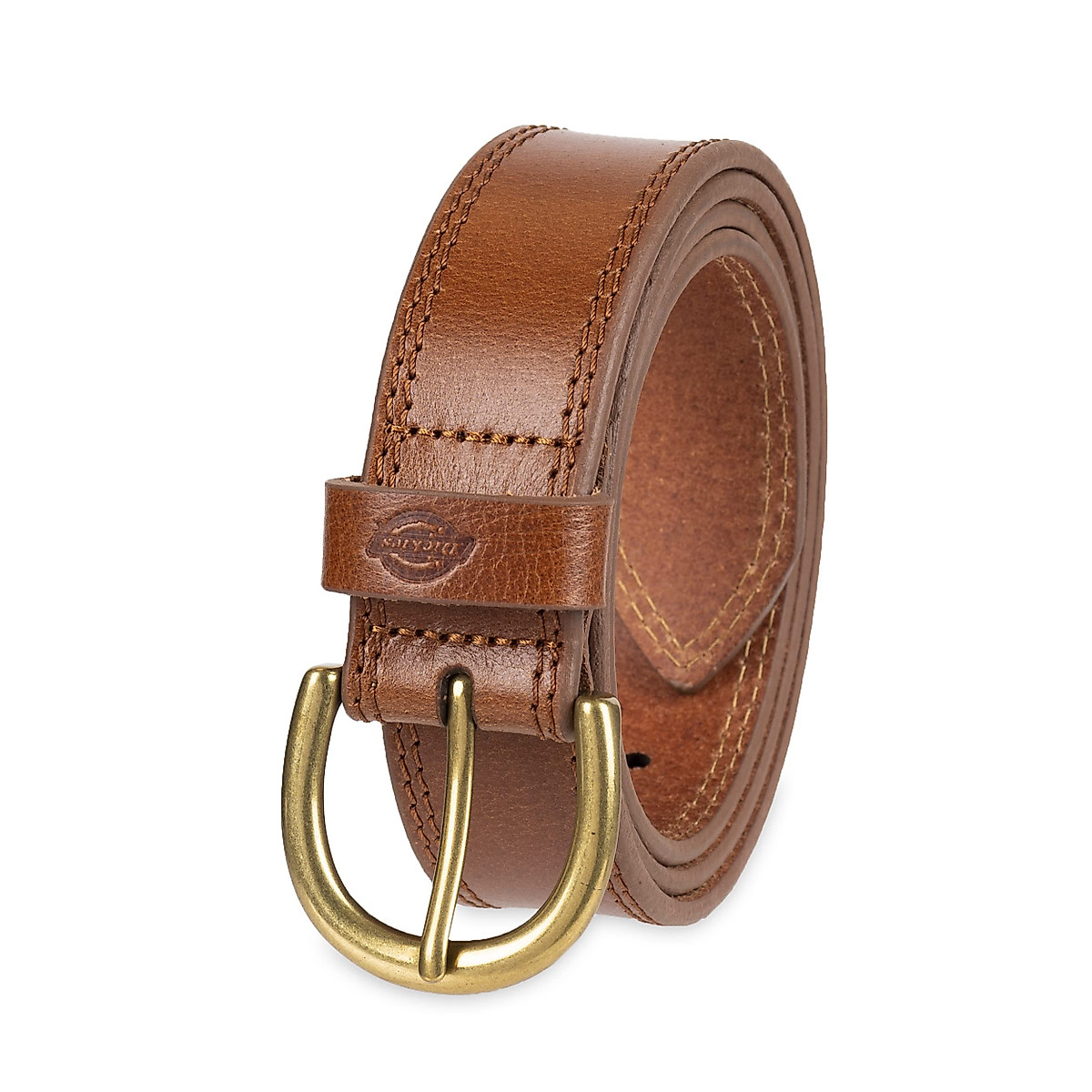 Dickies Women's Casual Double Stitch Belt, Cognac Solid, Medium