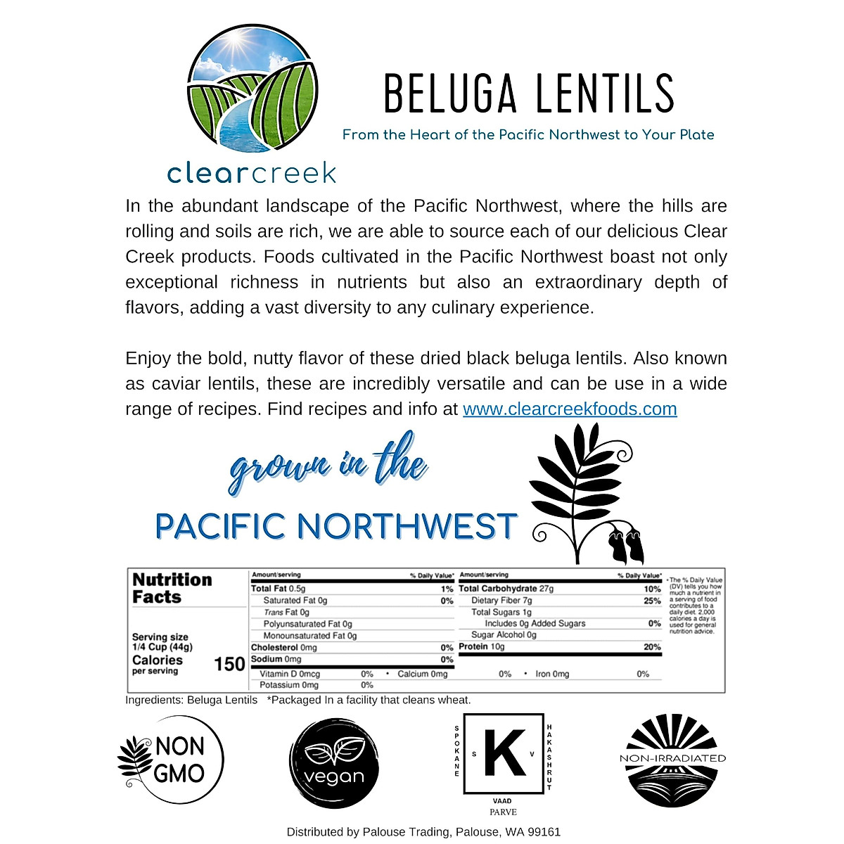 Lentils | Black Beluga | 4 lb Bag | Non-GMO | Kosher | Vegan | Non-Irradiated