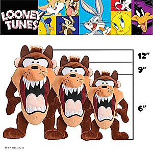 Looney Tunes for Pets Tasmanian Devil Taz Big Head Plush Dog Toy, Stuffed Animal for Dogs, Size Medium | 6-inch Dog Toy for All Dogs | Cute Squeak Toy for Dogs in Brown