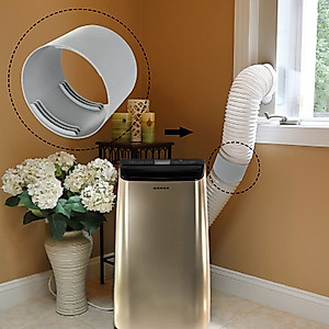 CertBuy 2 Pack Portable Air Conditioner Hose Coupler 5 Inch AC Hose Connector Support Clockwise and Counter Clockwise Hose Threads Hose Coupler