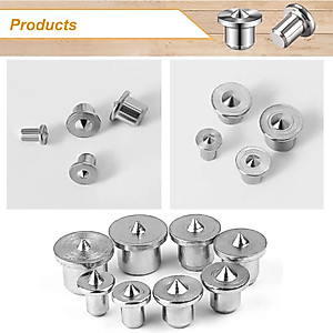 20 Pcs Dowel Pins Center Point Set Woodworking Craft Clamp Steel Doweling Centering Pins Transfer PlugsDrill Hole Tool (5/16 Inch )