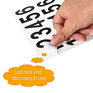 Outus 240 Pieces 10 Sheets Numbers Stickers Mailbox Numbers Self Adhesive Vinyl Numbers for Residence and Mailbox Signs (2 Inch, Black on White)