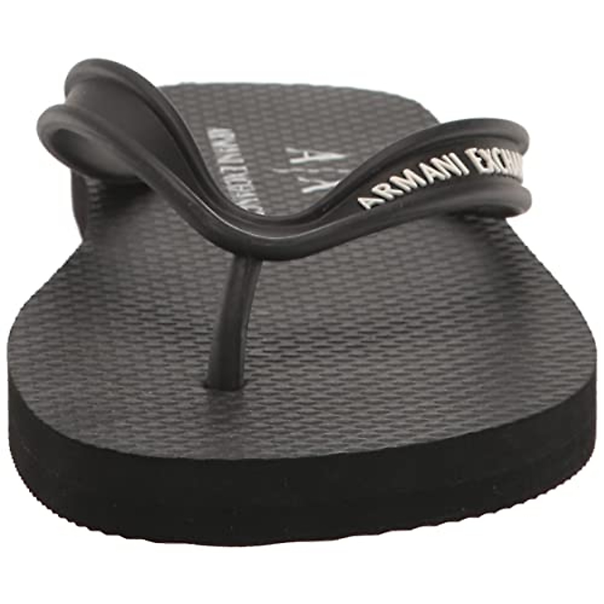 A | X ARMANI EXCHANGE Men's Logo Flip Flop, Black, 10