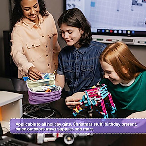 Namii W Pencil Case Large Capacity Pouch Bag with Zippers, Expandable Pen Bag Storage Holds 50-100 Pencils, Colors Pencil Box Organizer Case Office School Supplies for Girls Boys Adults(Purple)