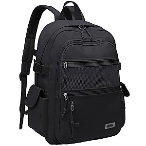 H HIKKER-LINK Water Resistant Laptop Backpack 15.6 inch Causal Daypack for Travel Work Black