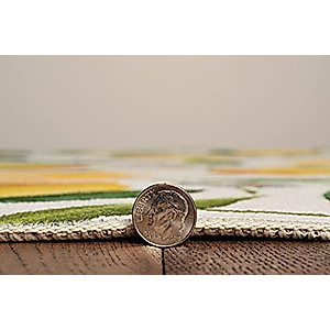 Linon The Anywhere Washable Rug Wesley Ivory/Yellow 3' X 5' Accent Rug