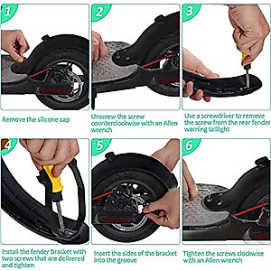 Z-FIRST 2 Pieces Rear Fender Mudguard Bracket Rear Fender Scooter Replacement Accessory Support for Xiaomi M365/ M365 Pro Scooter with Screws and Screw Caps …