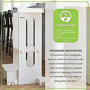 Little Partners® Explore 'N Store™ Learning Tower® Kids Adjustable Height Kitchen Step Stool for Toddlers or Any Little Helper (Soft White)