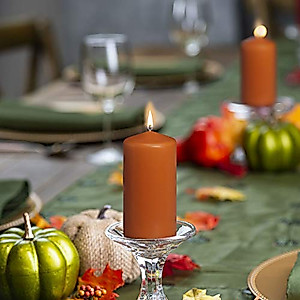 BOLSIUS 4 Orange Pillar Candles - 3x6 Inches - Individually Wrapped - Premium European Quality - 65 Burn Hours - Dripless & Smokeless Smooth Flame - Unscented Dinner, Wedding, Party, & Décor Candles