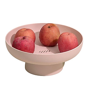 onefitow Fruit bowl Fruit Basket for Kitchen Countertop Kitchen Storage Baskets Stand Organization, Decor Centerpiece for Kitchen Counter or Dining Room Tables (Pink)