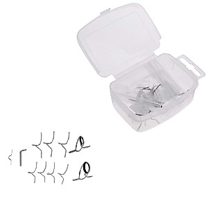 Fly Rod Guide Set Fishing Tip Repair Kit 9FT 4-6WTHard Snake Guide Tip Hook DIY Eye Rings Different Size (A)