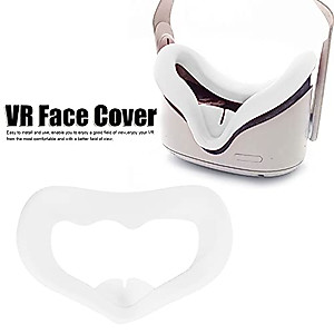Face Pad, VR Light Blocking Silicone Comfortable VR Silicone Interfacial Cover for Oculus Quest2 VR Headset(Silver Gray)