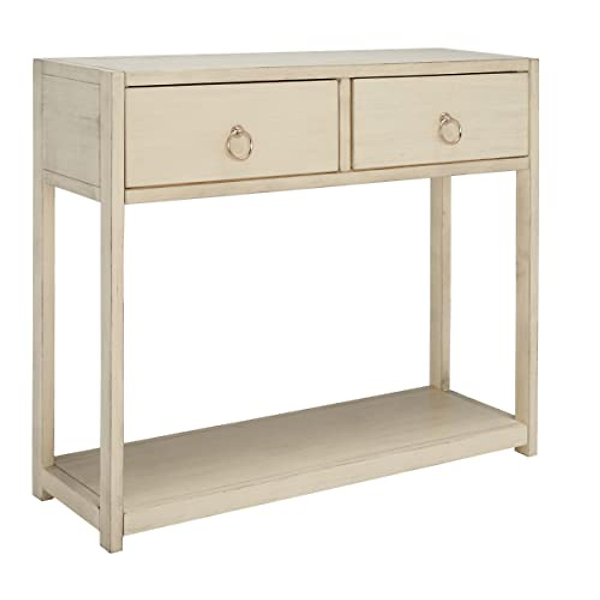 SAFAVIEH Home Collection Sadie Contemporary Antique White 2-Drawer Console Table (Fully Assembled)