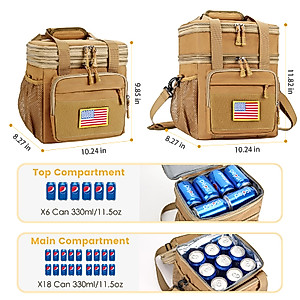 holuxer Large Expandable Tactical Lunch Box for Men, Durable Insulated Leakproof Lunch Bag, Heavy Duty Cooler Bag for Work Outdoor Picnic Travel Office Adults, Black, 15L