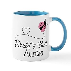 CafePress World's Best Auntie Ladybug Mug Ceramic Coffee Mug, Tea Cup 11 oz