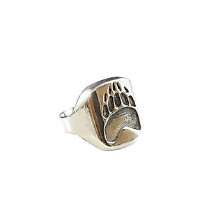 EZI ZINO Jewelry Designer Bear Claw/paw Signet Ring Solid Sterling Silver 925 (12.5)