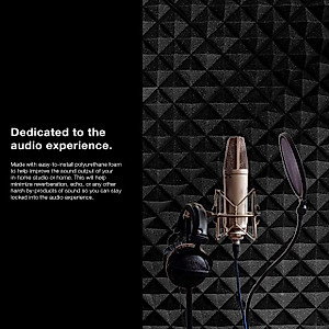 Sonic Acoustics 2" X 12" X 12" Acoustic Foam Panels, Pyramid Recording Studio Wedge Tiles, Sound Panels, Sound Absorbing Panel, Soundproofing Isolation Treatment for Walls