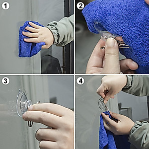 AccEncyc 24Pcs Suction Cup Clips for Windows 2" Suction Clips Clear Suction Cup Clamp Holder Suction Cup with Spring Clamps Sucker clamp Clip Window Swivel Clip with Suction Cup