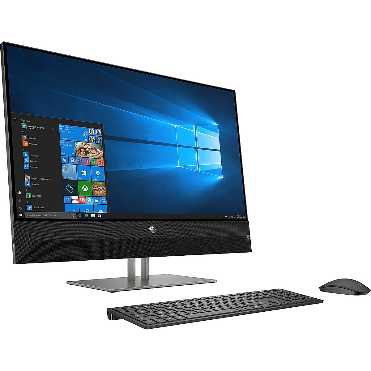 HP Pavilion 27" All-in-One Touchscreen Desktop Computer AMD Ryzen 5 8GB RAM 1TB HDD Sparkling Black - AMD Ryzen 5-2600H Quad-core Wireless Keyboard & Mouse Included - in-Plane Switching