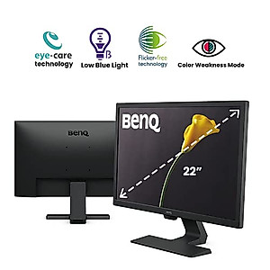 BenQ GW2283 Eye Care 22 inch IPS 1080p Monitor | Optimized for Home & Office & Lexar NS100 128GB 2.5” SATA III Internal SSD, Up to 520MB/s Read (LNS100-128RBNA)