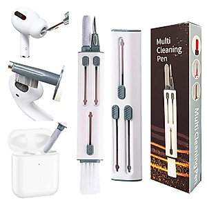 Cleaner Kit Compatible with Airpod Pro 1st 2nd 3rd Generation, Airpods Cleaning Kit and Keyboard Brush Gen 3 2 1, Pen Ear Bud Cleaning Tool for Samsung Galaxy Earbuds, Beats, Laptop, Phone, (White)