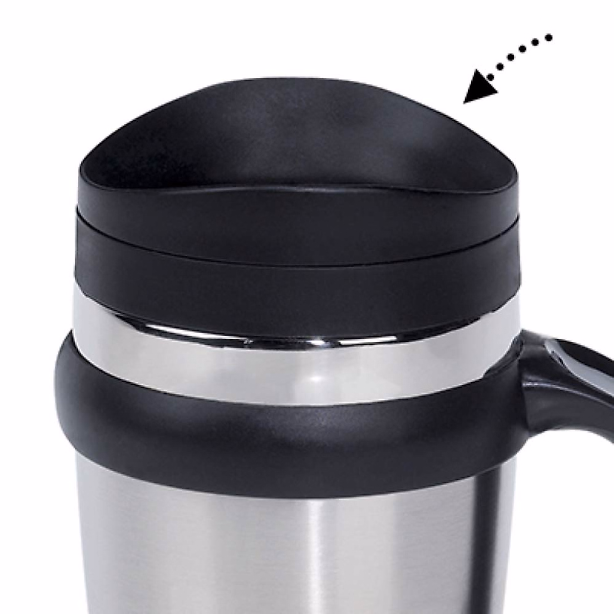 Trudeau Maison Drive Time, 18 oz, Stainless Steel Travel Mug, 1 Count (Pack of 1)