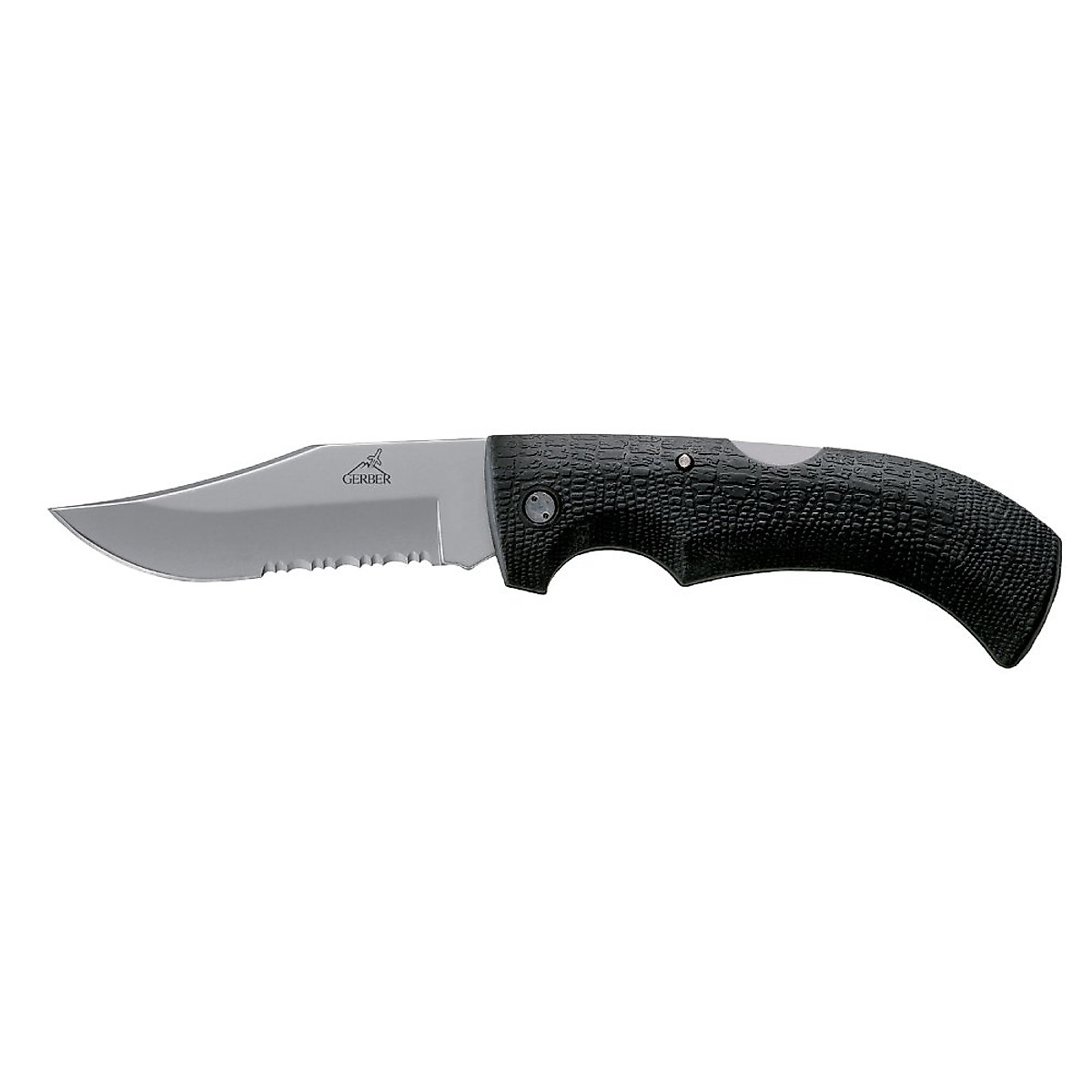 Gerber Gear Gator Pocket Knife - 3.76" Serrated Edge Folding Knife - EDC Gear and Equipment - Black