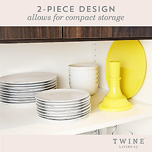 Twine Melamine Cake Stand, Cupcake Display Home Decor Food and Dessert Serving Accessory, 11.5 x 8 Inches, White, Set of 1